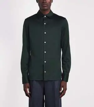 Isaia Cotton Jersey Sport Shirt