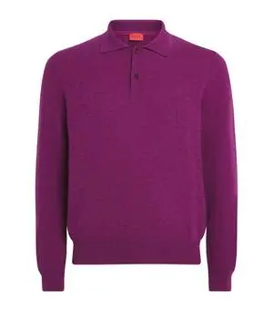 Isaia Cashmere Long-sleeve Polo Shirt