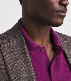 Isaia Cashmere Long-sleeve Polo Shirt