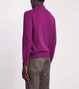 Isaia Cashmere Long-sleeve Polo Shirt