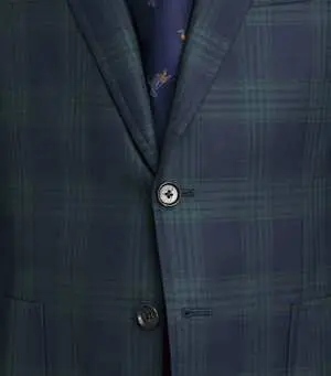 Isaia Wool Check Capri Blazer