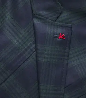 Isaia Wool Check Capri Blazer