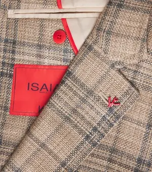 Isaia Wool-silk Check Capri Blazer