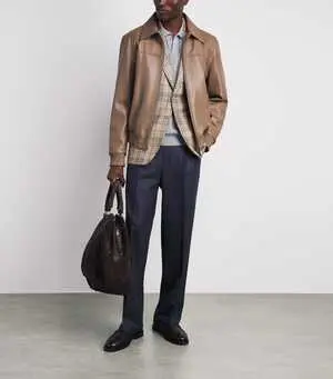 Isaia Wool-silk Check Capri Blazer