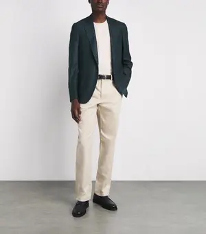 Isaia Wool-silk-cashmere Check Capri Blazer