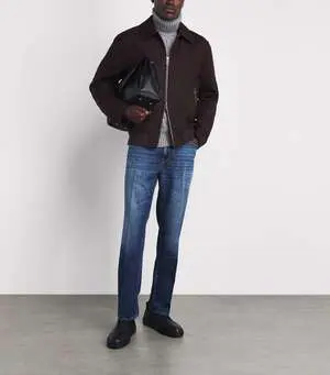 Isaia Wool Padded Aviator Jacket