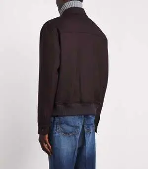 Isaia Wool Padded Aviator Jacket