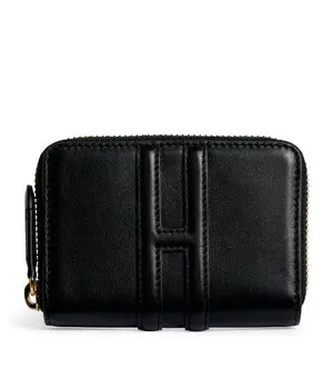 Harrods Leather Zip-around Purse - Black