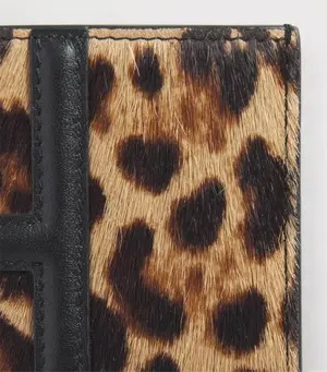Harrods Leather Leopard Print Card Holder