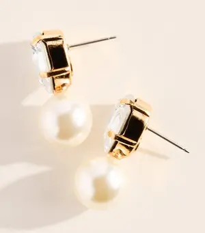 JENNIFER BEHR Plated Crystal Pearl Drop Earrings