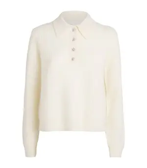 Harrods Cashmere Polo Sweater - Ivory