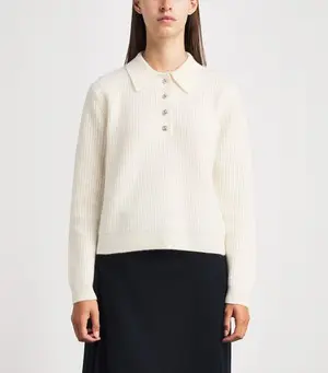 Harrods Cashmere Polo Sweater With Crystal Embellishments