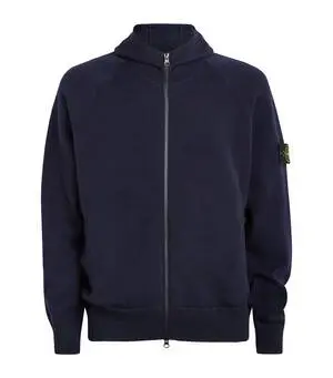 Stone Island Virgin Wool-blend Zip-up Hoodie