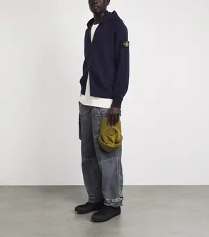 Stone Island Virgin Wool-blend Zip-up Hoodie
