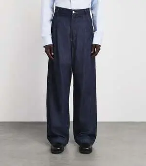 Dries Van Noten Pleated Wide-leg Jeans