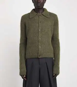 Dries Van Noten Alpaca-blend Cardigan - Green