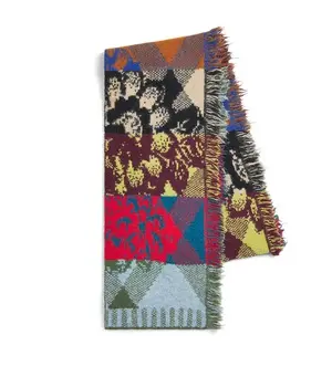 Dries Van Noten Wool-blend Patchwork Scarf - Blue