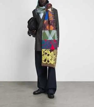 Dries Van Noten Wool-blend Patchwork Scarf