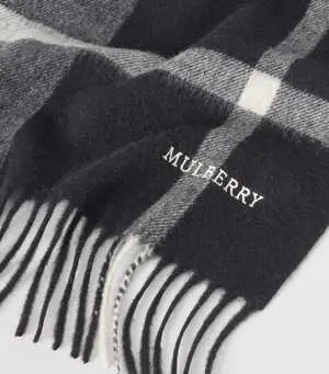Mulberry Small Merino Wool Check Scarf