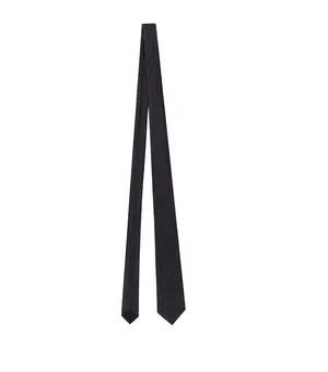 Burberry Silk Pinstripe Equestrian Knight Design Neck Tie - Navy