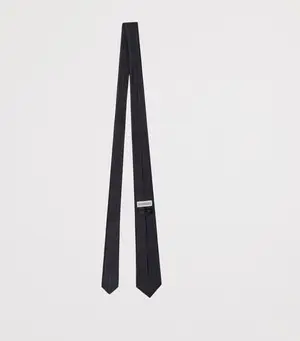 Burberry Silk Pinstripe Equestrian Knight Design Neck Tie