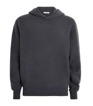 LEMAIRE Oversized Stretch Cashmere Hoodie - Grey