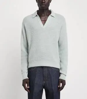 Auralee Alpaca-blend Skipper Polo Sweater