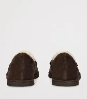 UGG Suede Zora Loafers With Sheepskin Lining - Brown
