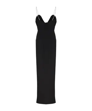 Philipp Plein Sleeveless Maxi Dress With Crystal Embellishments And Cut-out Details