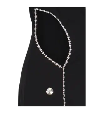 Philipp Plein Sleeveless Maxi Dress With Crystal Embellishments And Cut-out Details
