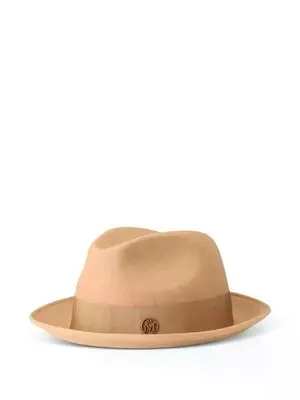 MAISON MICHEL Ygor Grosgrain-trim Fedora Hat - Neutrals