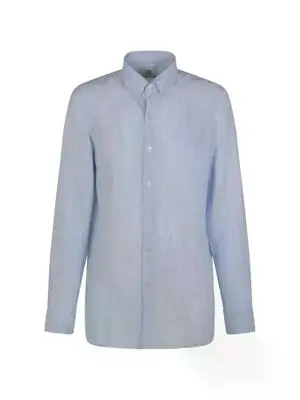 FINAMORE 1925 Vertical-stripe Button-down Shirt - Blue