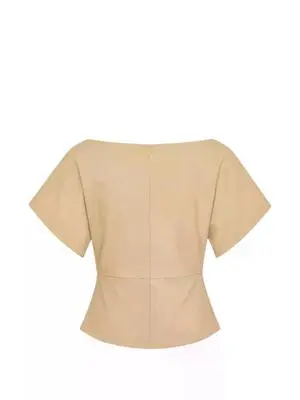 CLUB21 COLLECTION Gathered Boat-neck Top - Neutrals