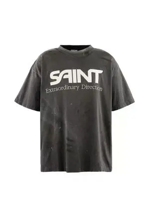 SAINT MXXXXXX Logo-print Distressed T-shirt