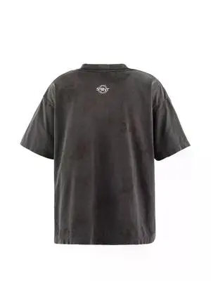 SAINT MXXXXXX Logo-print Distressed T-shirt
