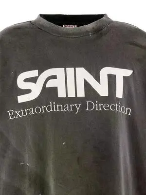 SAINT MXXXXXX Logo-print Distressed T-shirt