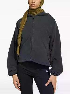 Adidas Logo-print Drawstring-hem Hoodie - Grey