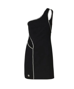 Philipp Plein Embellished Cut-out Detailed Mini Dress - Black