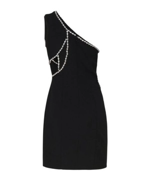 Philipp Plein Embellished Cut-out One-shoulder Mini Dress