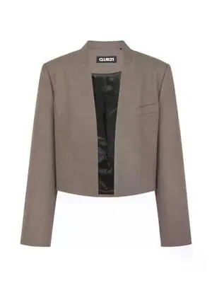 CLUB21 COLLECTION Alba Cropped Wool-blend Jacket - Neutrals