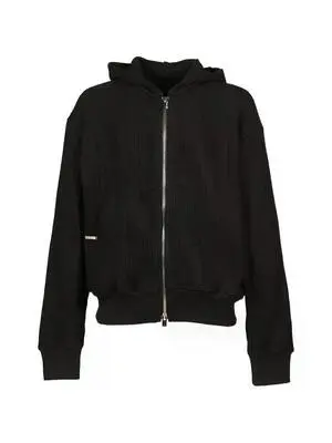 HELIOT EMIL Risset Waffle-knit Hoodie - Black