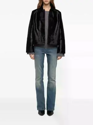 Zadig&Voltaire Lessa Cropped Pony-effect Leather Jacket