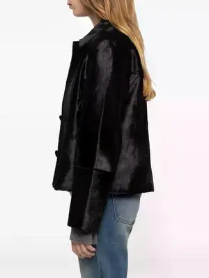 Zadig&Voltaire Lessa Cropped Pony-effect Leather Jacket