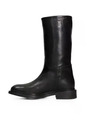 JULIE DEE Knee-high Leather Boots - Black