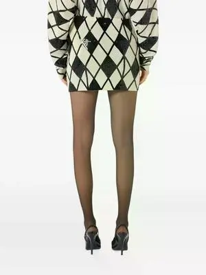 Blumarine Sequin-embellished Diamond-knit Mini Skirt