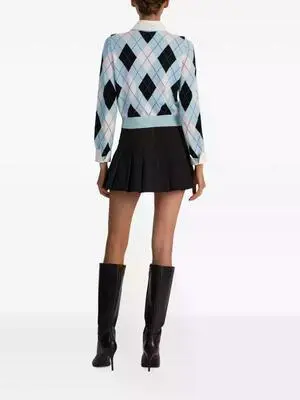 Alice + Olivia Dollie Argyle Wool Cardigan