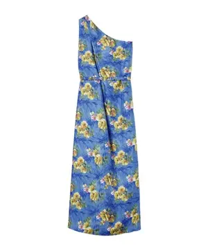 La DoubleJ Roy One-shoulder Floral Print Midi Dress