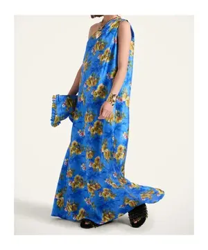 La DoubleJ Roy One-shoulder Floral Print Midi Dress