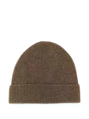 BALLANTYNE Ribbed-knit Cashmere Beanie Hat - Brown