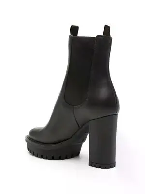GIANVITO ROSSI Platform Leather Chelsea Boots - Black